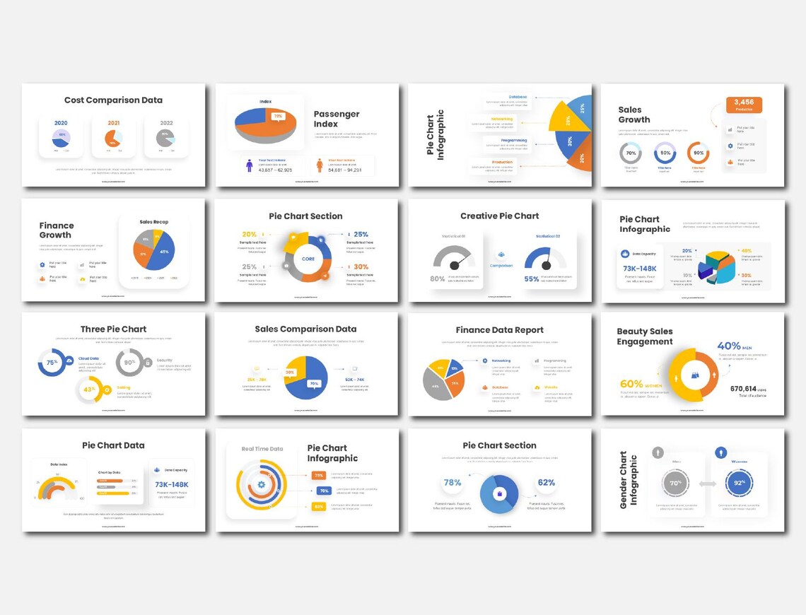 Sales Data Pie Chart Infographic: Powerpoint Presentation Template (PPT ...