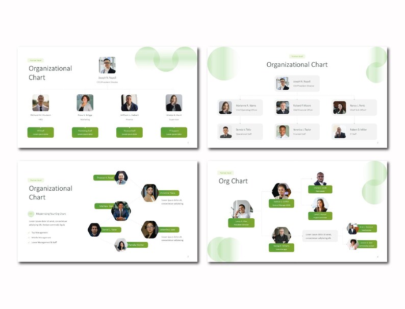 Green Organizational Chart Powerpoint Template: Business Presentation ...