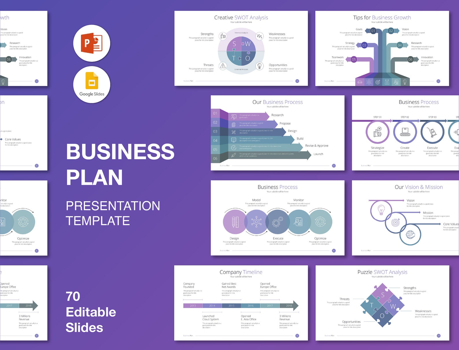 Professional Violet Business Plan & Startup Presentation Template ...