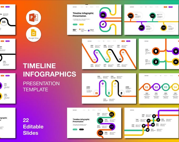 Progress Timeline Infographic Powerpoint | Goal Tracking & Business ...