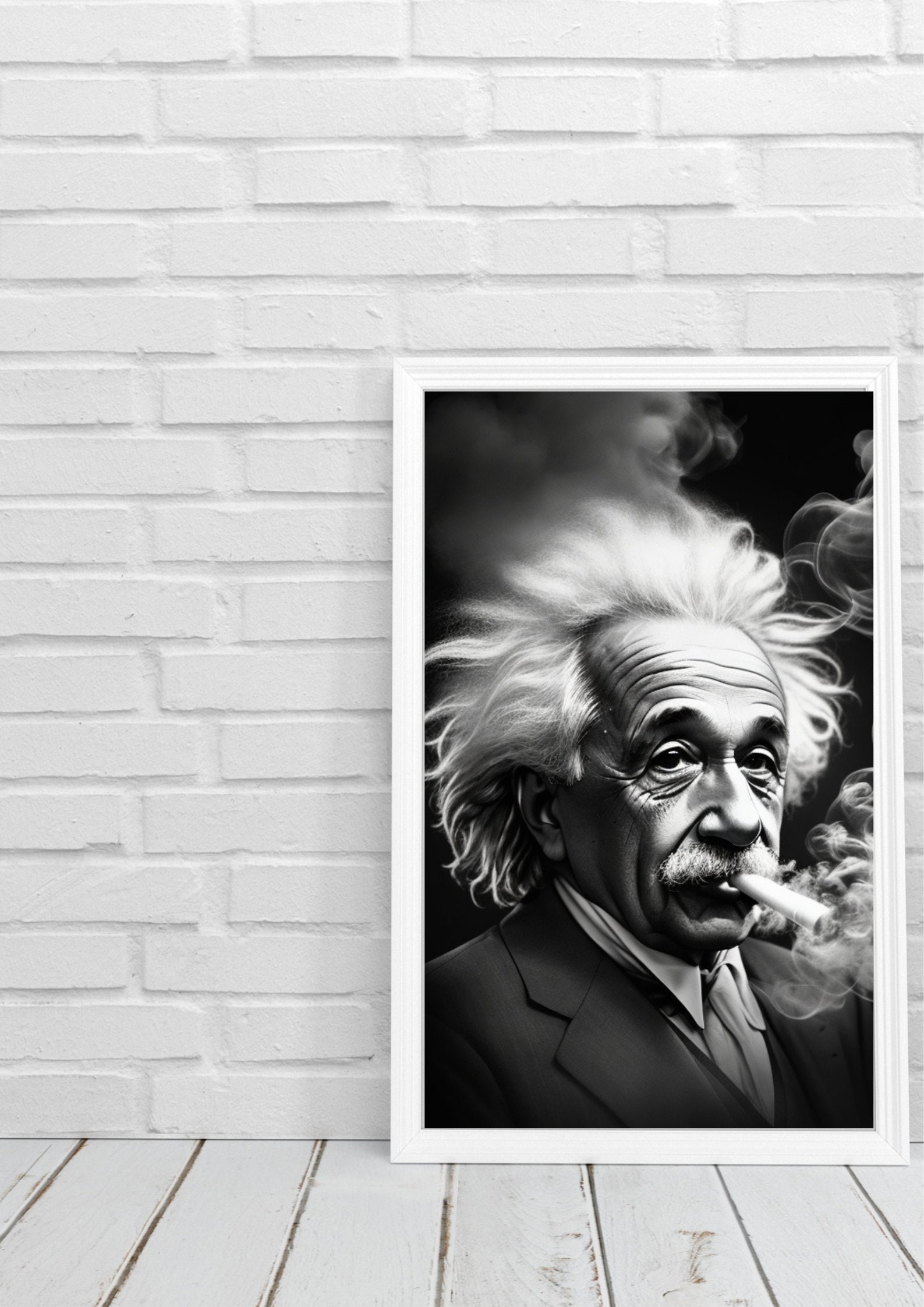 Albert Einstein Smoking Pipe Colorful Smoke