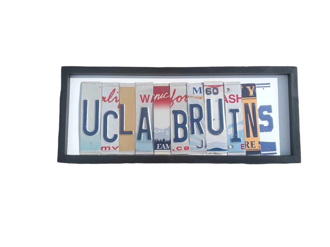 UCLA Bruins Sports Sign Made With License Plate Letters Mounted on 19 ...