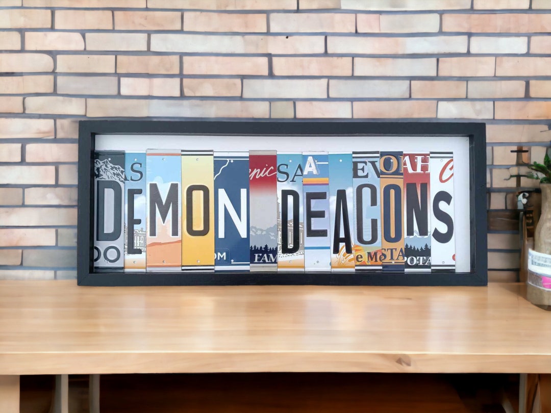Wake Forest Demon Deacons Sign Hand Made With License Plate Letters ...