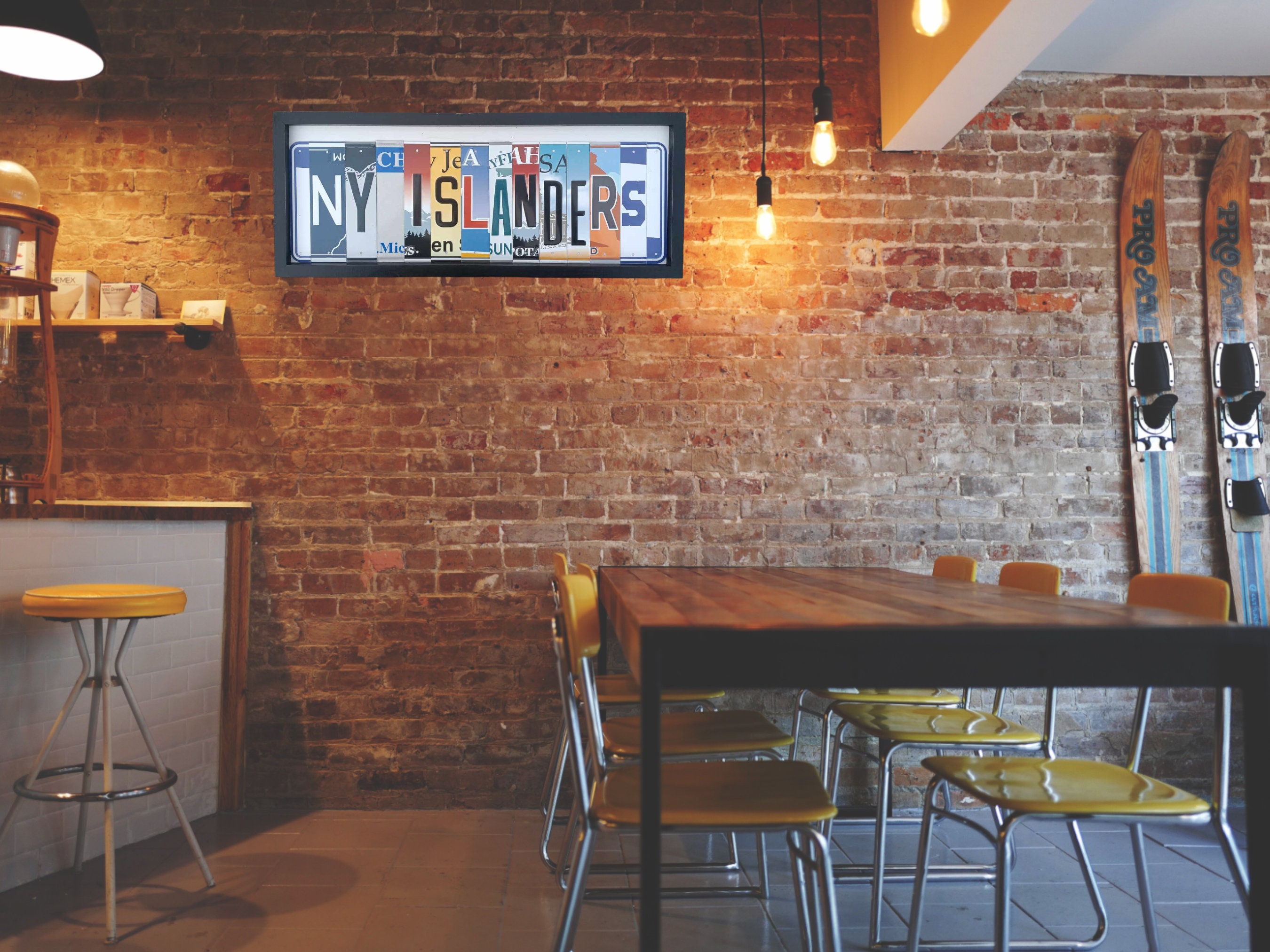 New York Islanders Sign Made With License Plate Letters Mounted on a 19 ...