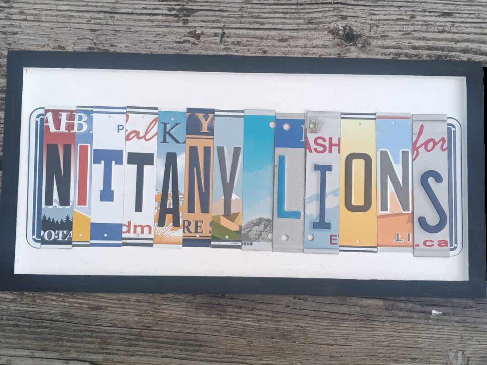 Penn State Nittany Lions Sign License Plate Letters on Frame Unique ...