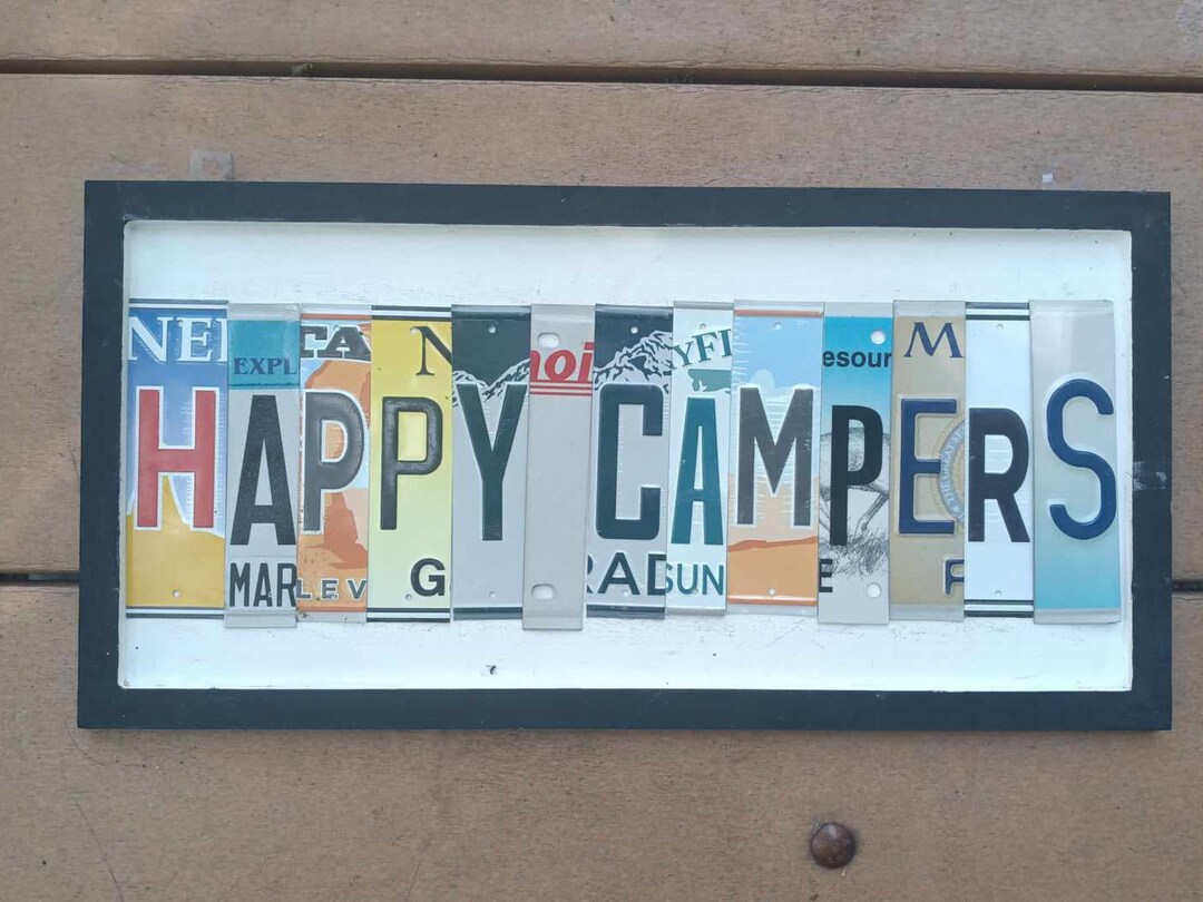 Happy Campers Sign Camper Accessories Wall Art Decor Made With License ...