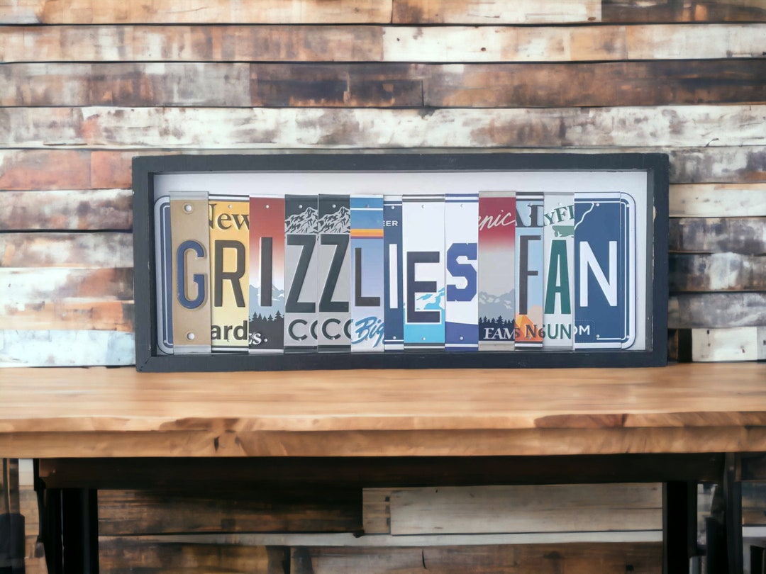 Memphis Grizzlies Sign Made With License Plate Letters Mounted on a 19 ...