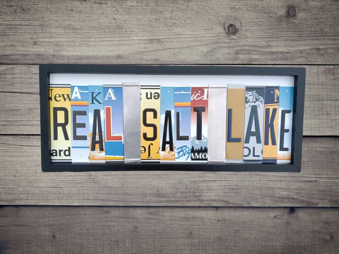 Real Salt Lake Sign Made With License Plate Letters Mounted on a 19"x8 ...
