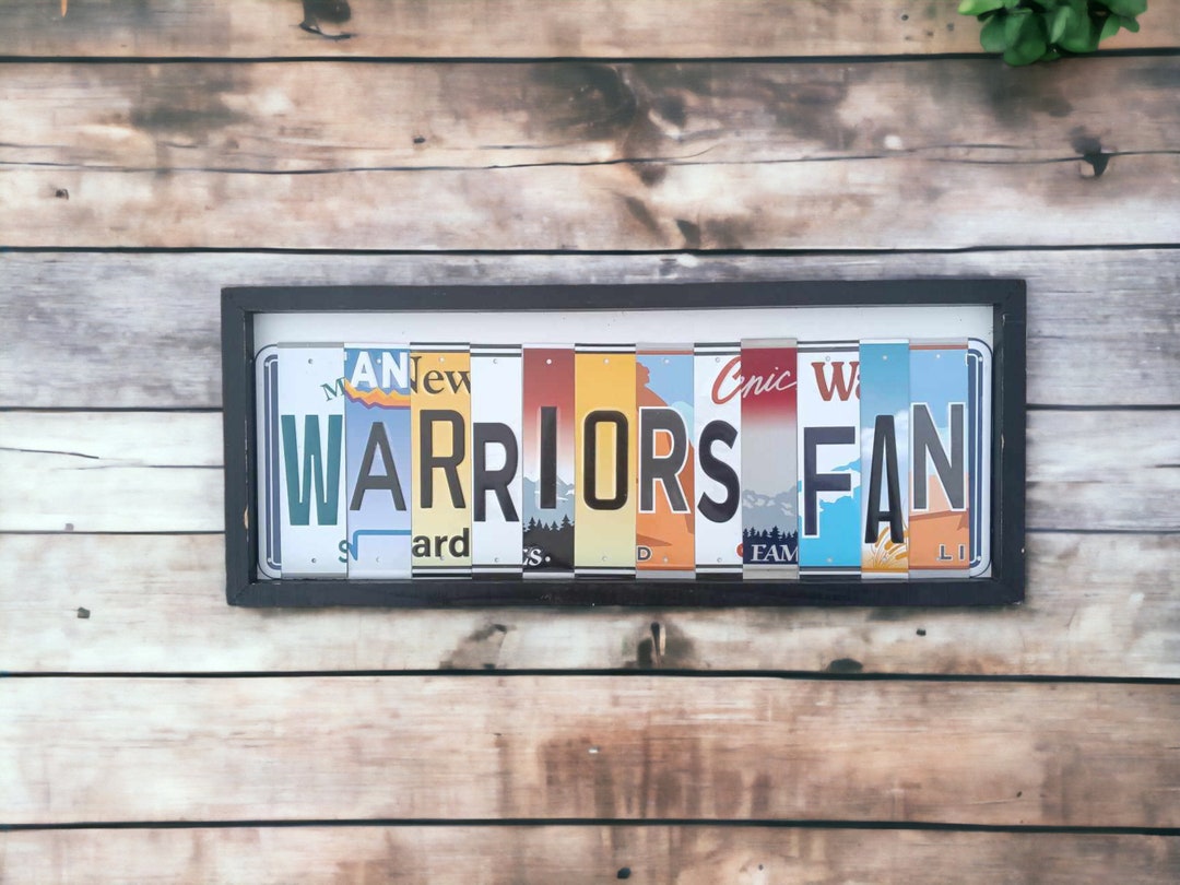 Golden State Warriors Sign Hand Made With License Plate Letters Wood ...