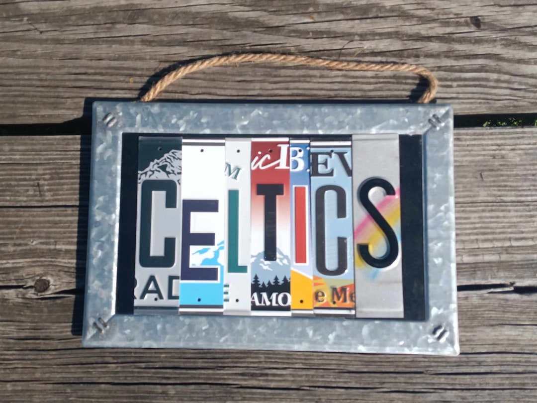 Boston Celtics NBA Basketball Sign Made With License Plate Letters on a ...