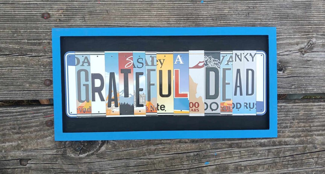 Unique Grateful Dead License Plate Letters Sign on 20"x10" Hand Painted ...