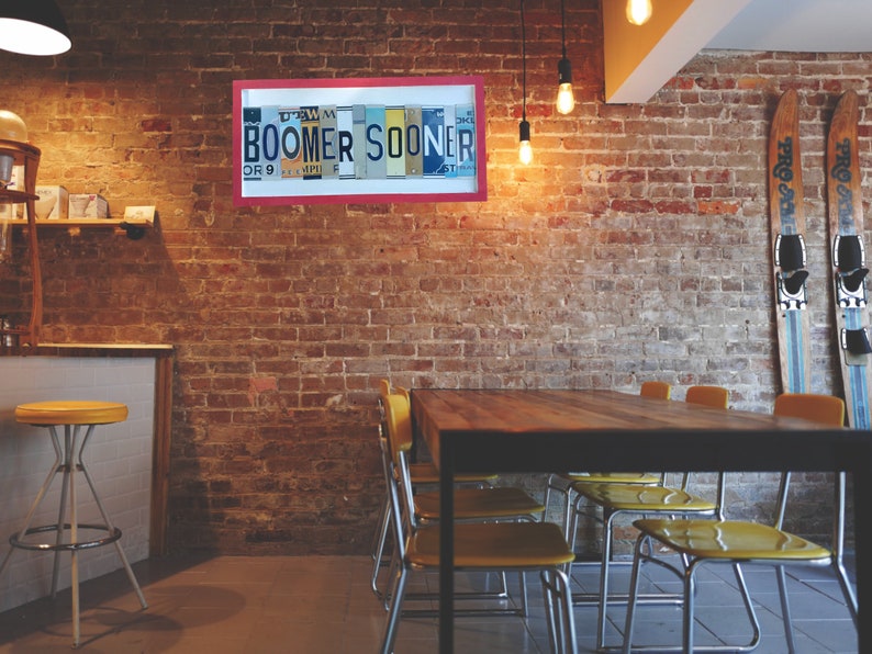 Oklahoma Sooners Boomer Sooner Sign Made With License Plate Letters on ...