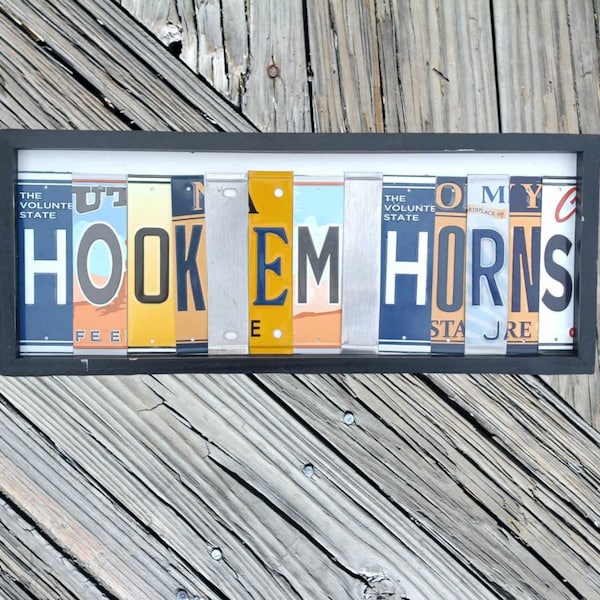 Texas Hook Em Sign - Etsy