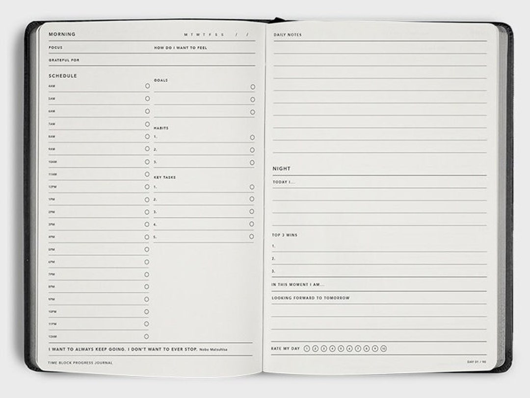 Time Block Progress Journal Daily Time Block A5 Productivity Planner - Etsy