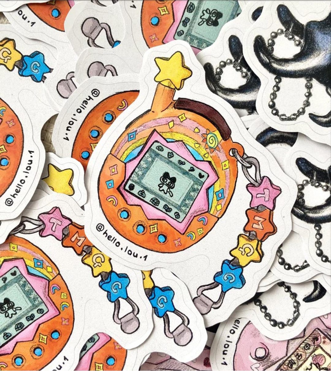 Stickers Illustrated Stickers Inspired by Tamagotchi, Perfect for ...