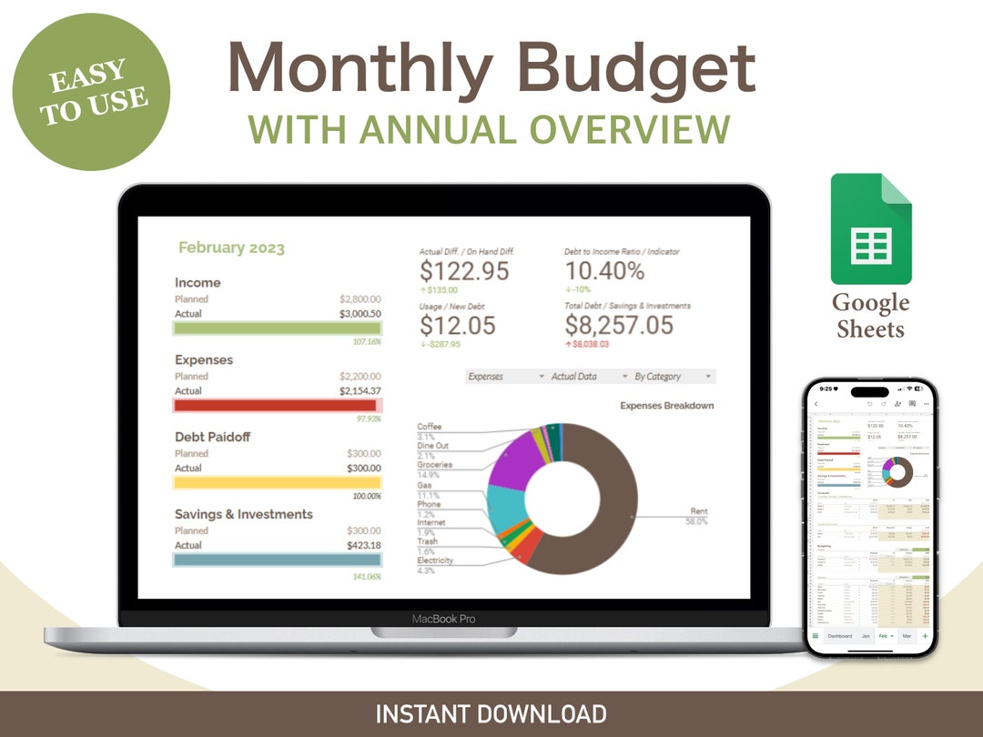 ZBB Monthly Budget Spreadsheet - Etsy