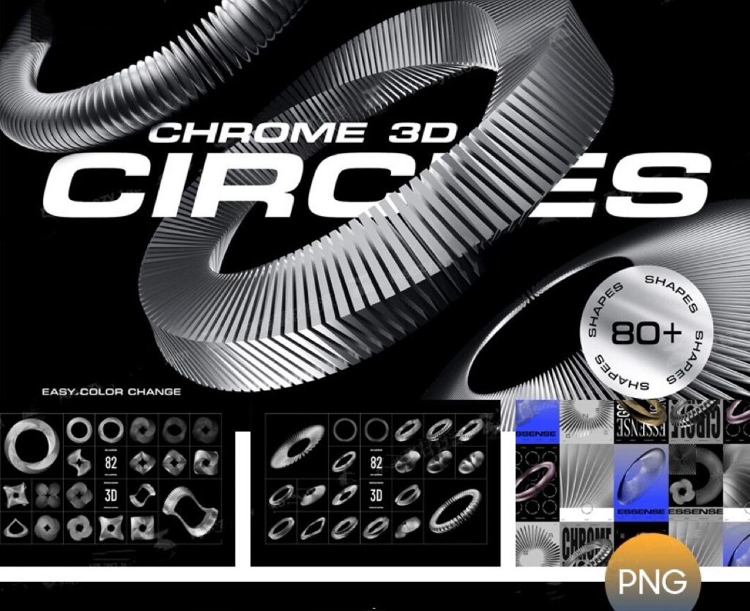 80+ Chrome 3D Acid Futuristic Abstract Circle Clipart Digital Art ...