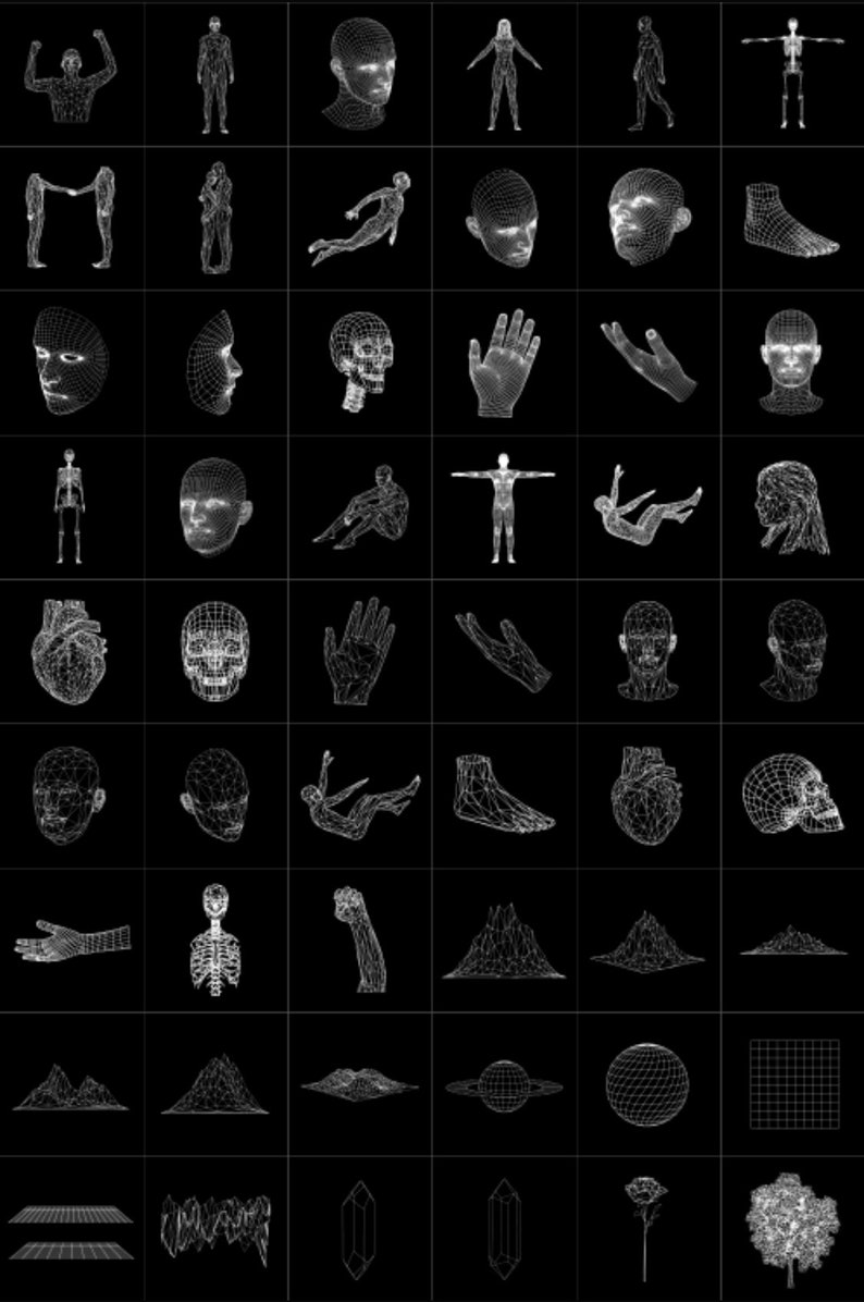 300+ Wireframe Grid 3D Bundle Futuristic Design for Gamer Modern ...