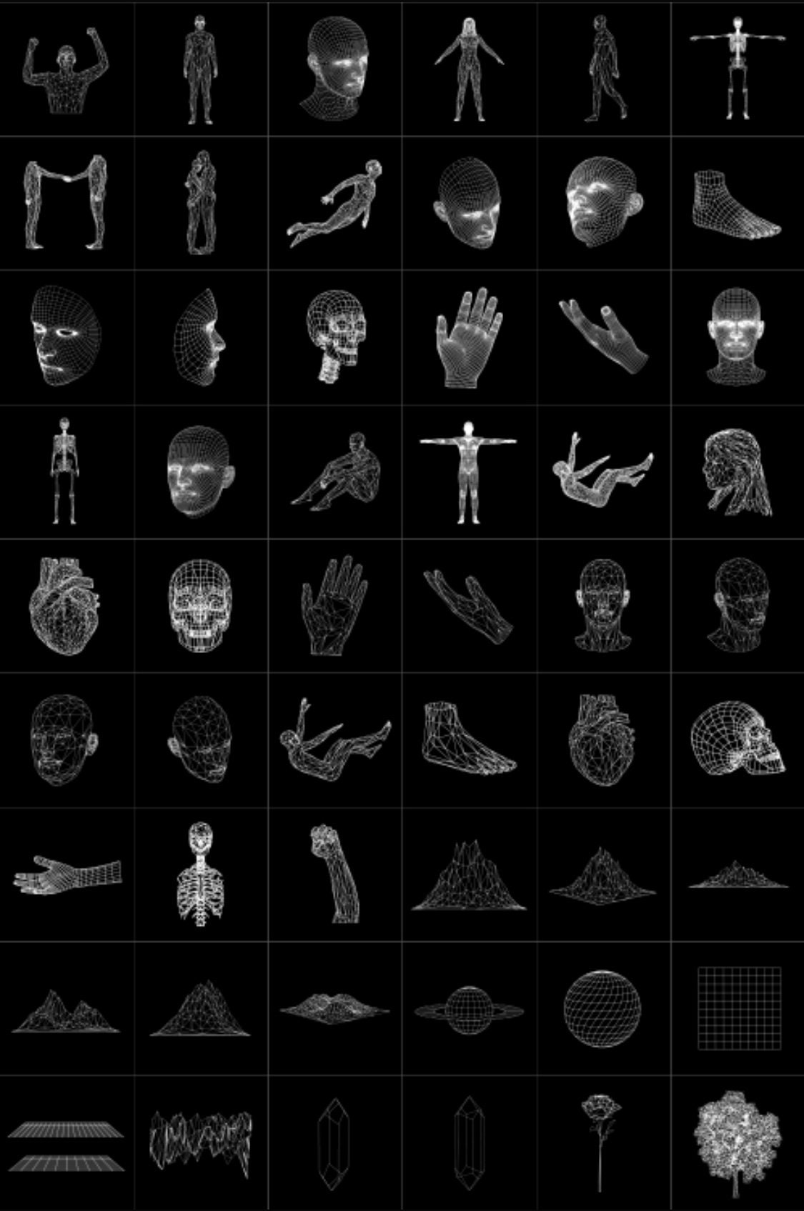 300+ Wireframe Grid 3D Bundle Futuristic Design for Gamer Modern ...