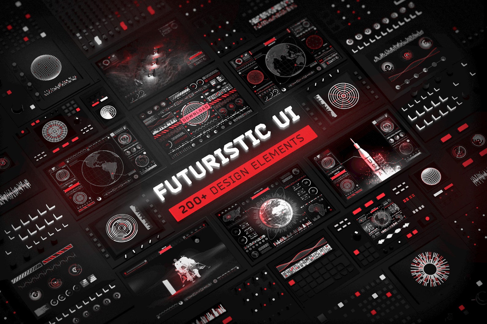 200+ Futuristic UI PNG Design for Gamer Combat Modern Element App ...