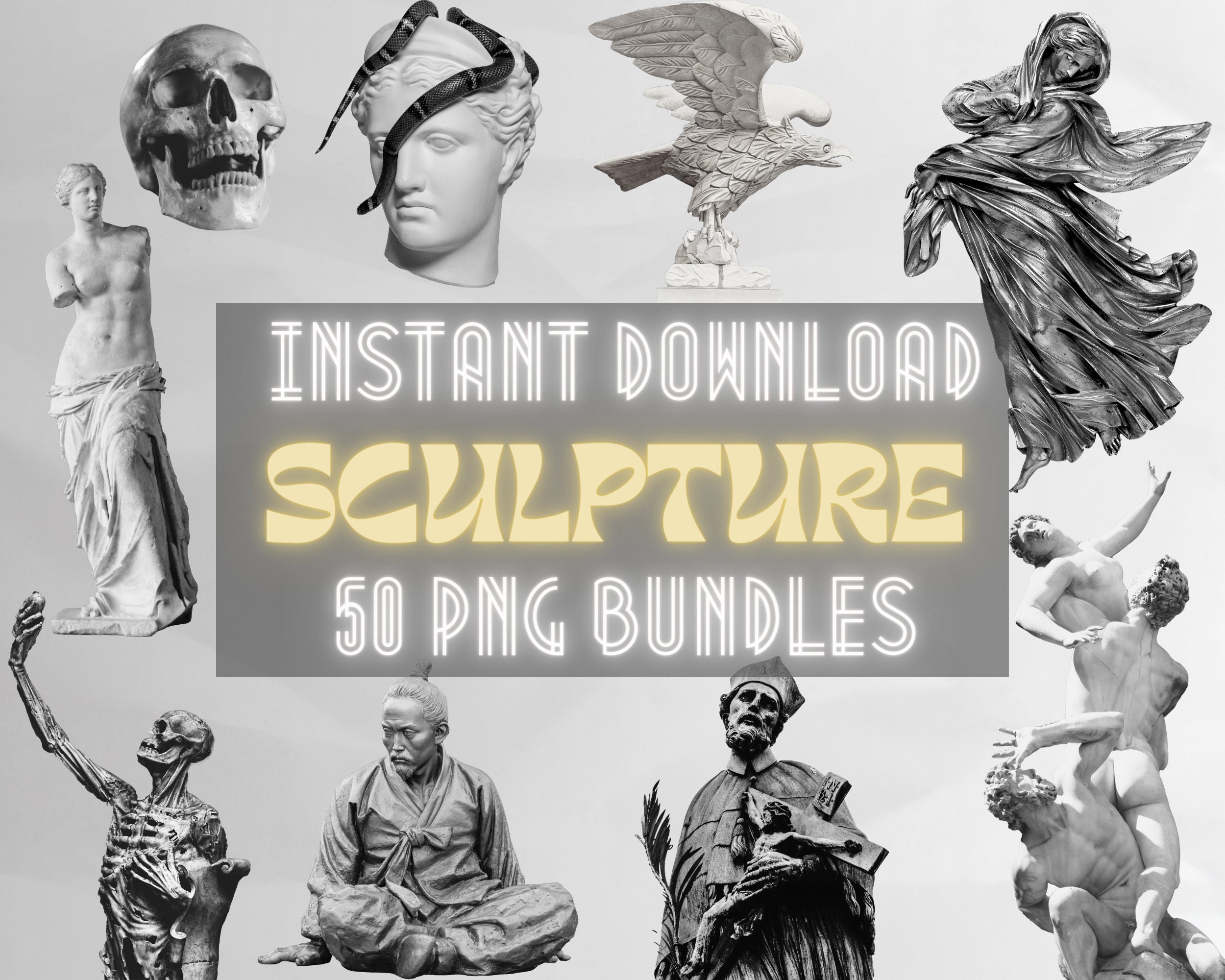Sculpture PNG Bundle Classical Instant Download Sculptures Clipart ...
