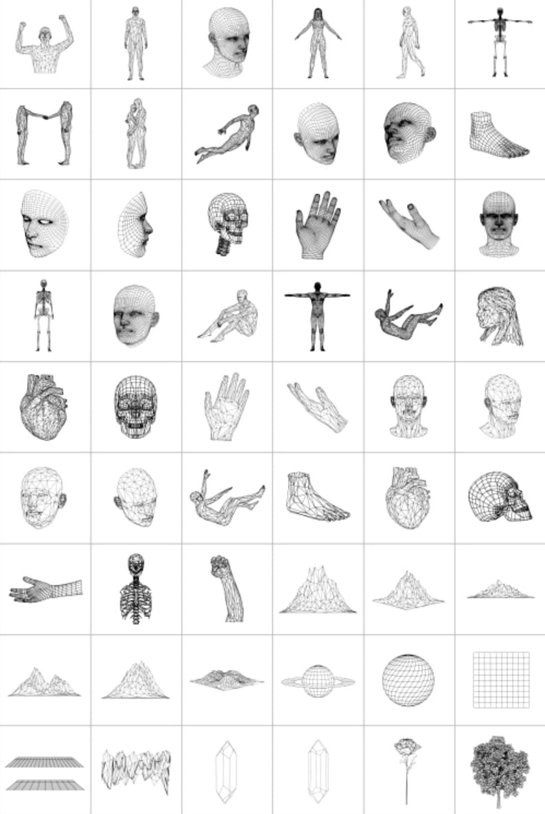 300+ Wireframe Grid 3D Bundle Futuristic Design for Gamer Modern ...