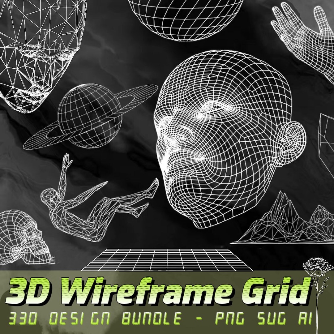 300+ Wireframe Grid 3D Bundle Futuristic Design for Gamer Modern Element for App Interface ...