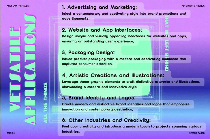 400+ PNG Y2K Design Elements Retro Stickers Colorful Fun Design ...