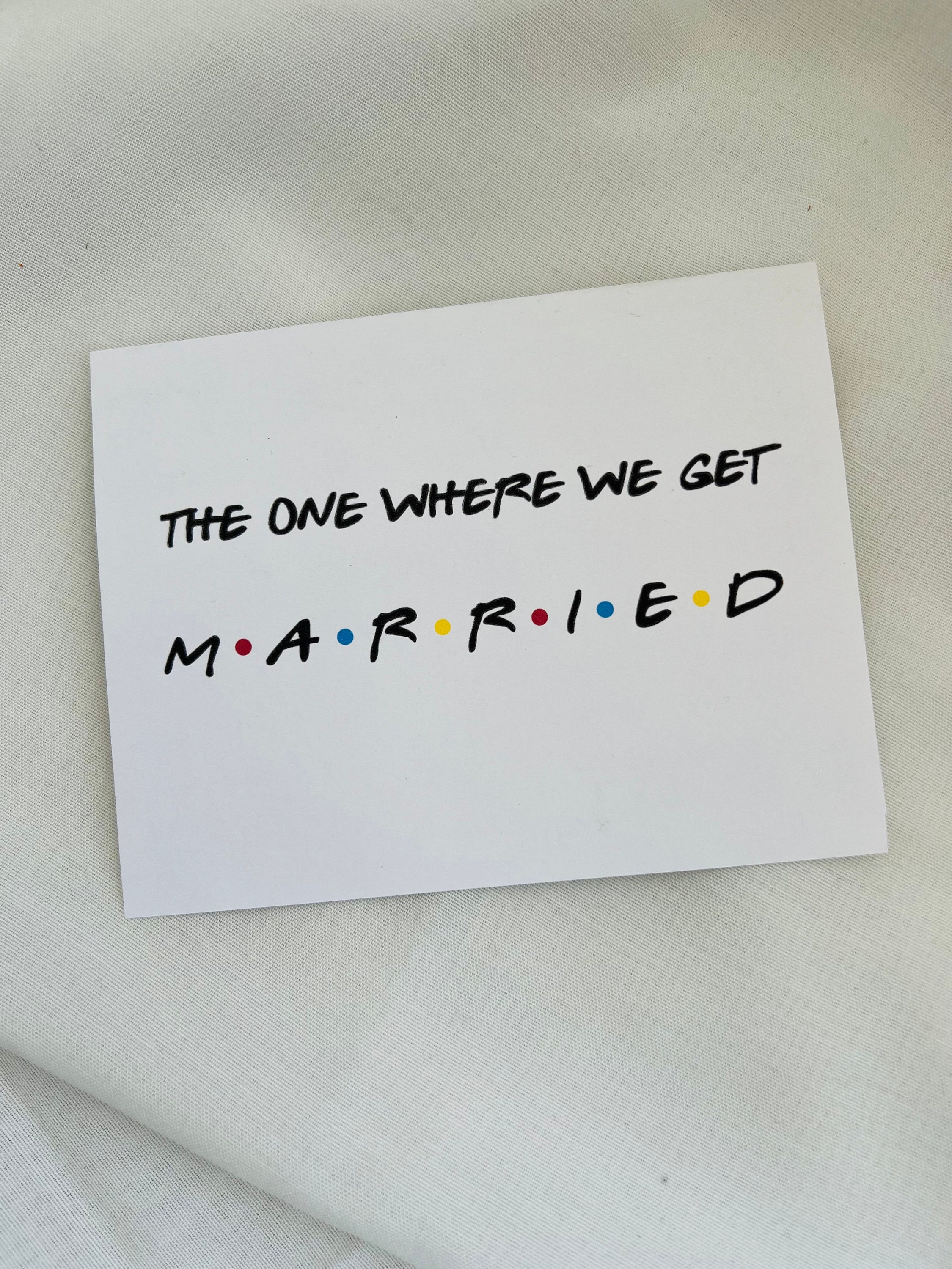 The One Where We Get Married | FRIENDS Themed Wedding Card Printable - Etsy