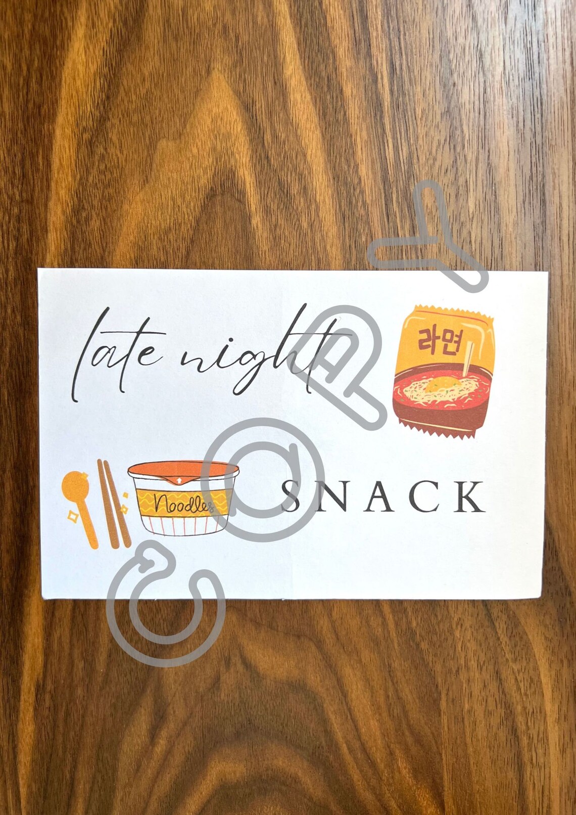 Late Night Snack Sign (korean Ramen Edition) | Snacks Sign Printable - Etsy