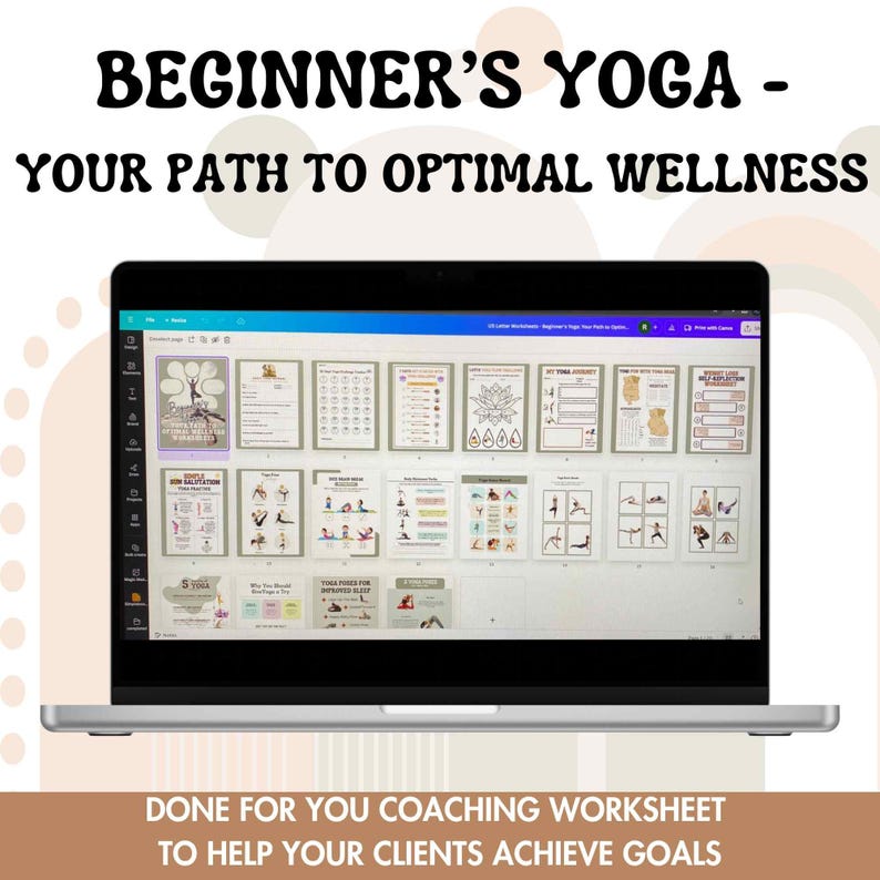 PLR Yoga Done for You Worksheets Template | Editable Course for ...