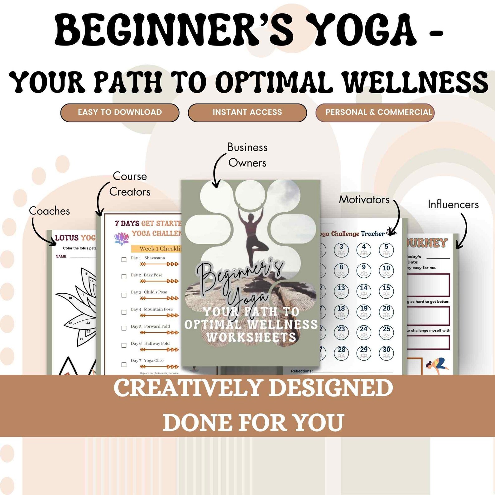 PLR Yoga Done for You Worksheets Template | Editable Course for ...