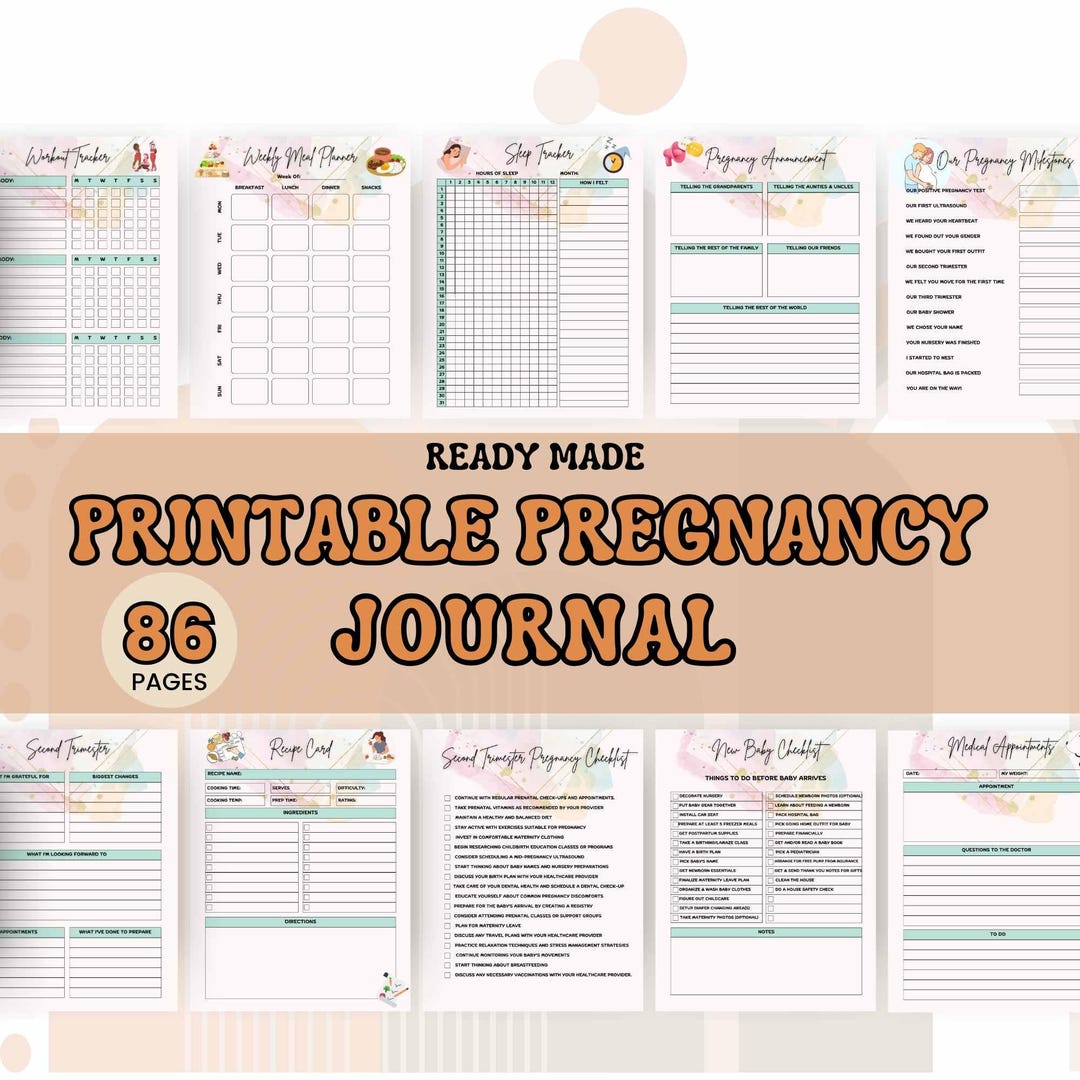 Pregnancy Planner Printable Pregnancy Journal Printable Journal for Mom ...