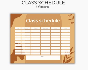 Printable College Class Schedule Planner - Etsy