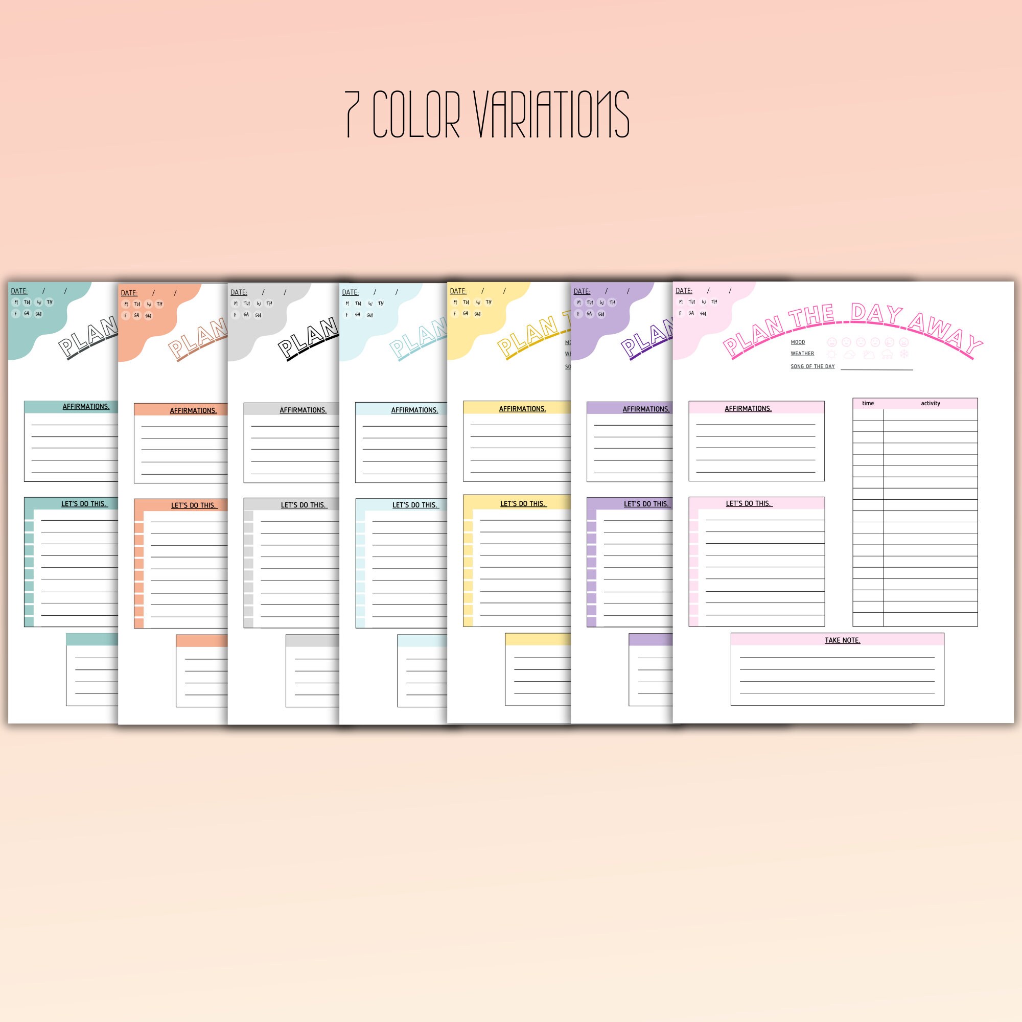 Plan the Day Away To-do List, Daily Schedule, Productivity Planner ...