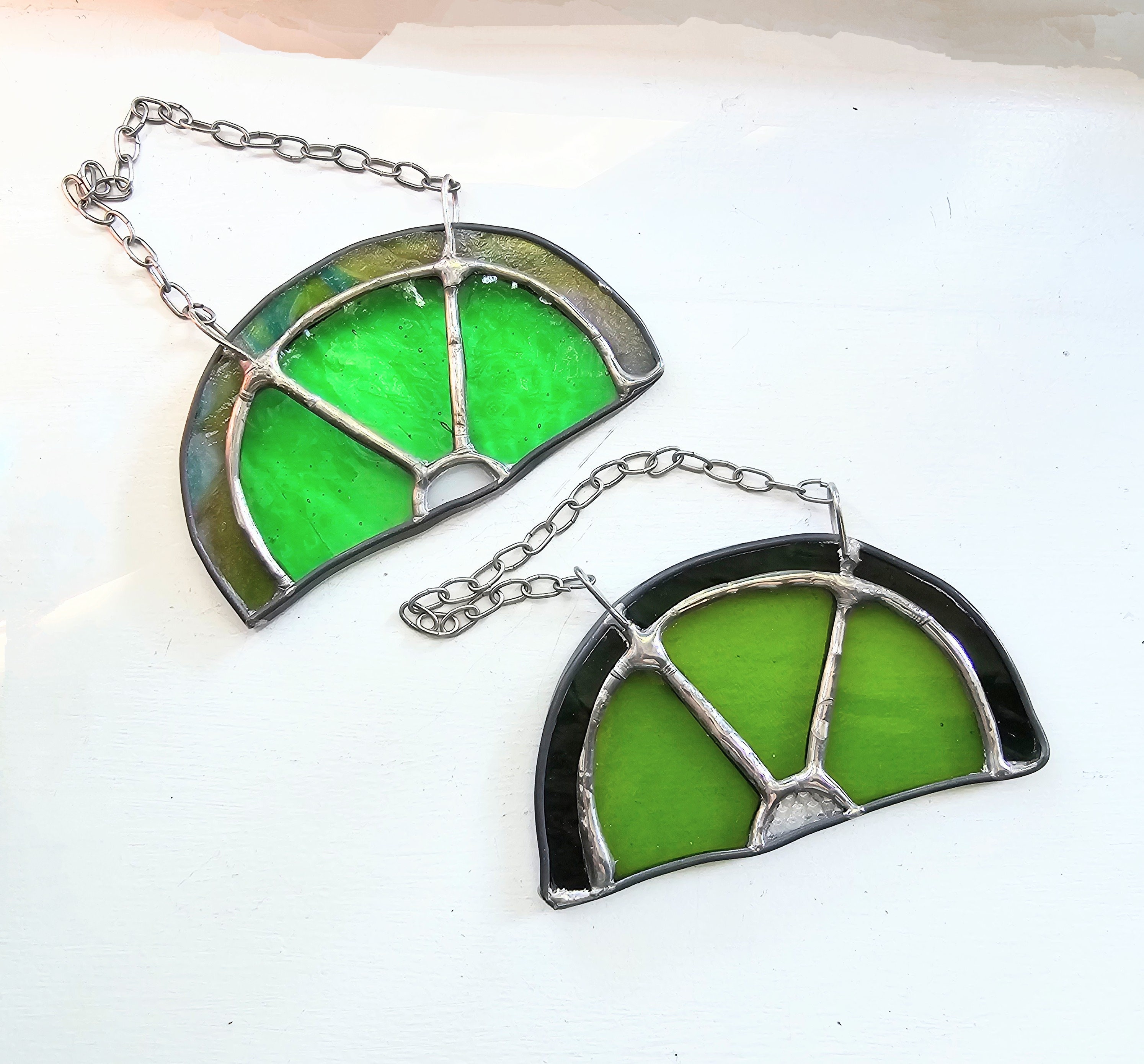 Lime Slice Stained Glass Window Suncatcher - Etsy