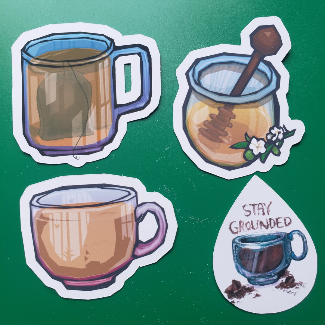 Coffee & Tea Sticker Pack | MATTE | Die Cut Sticker | Waterproof ...