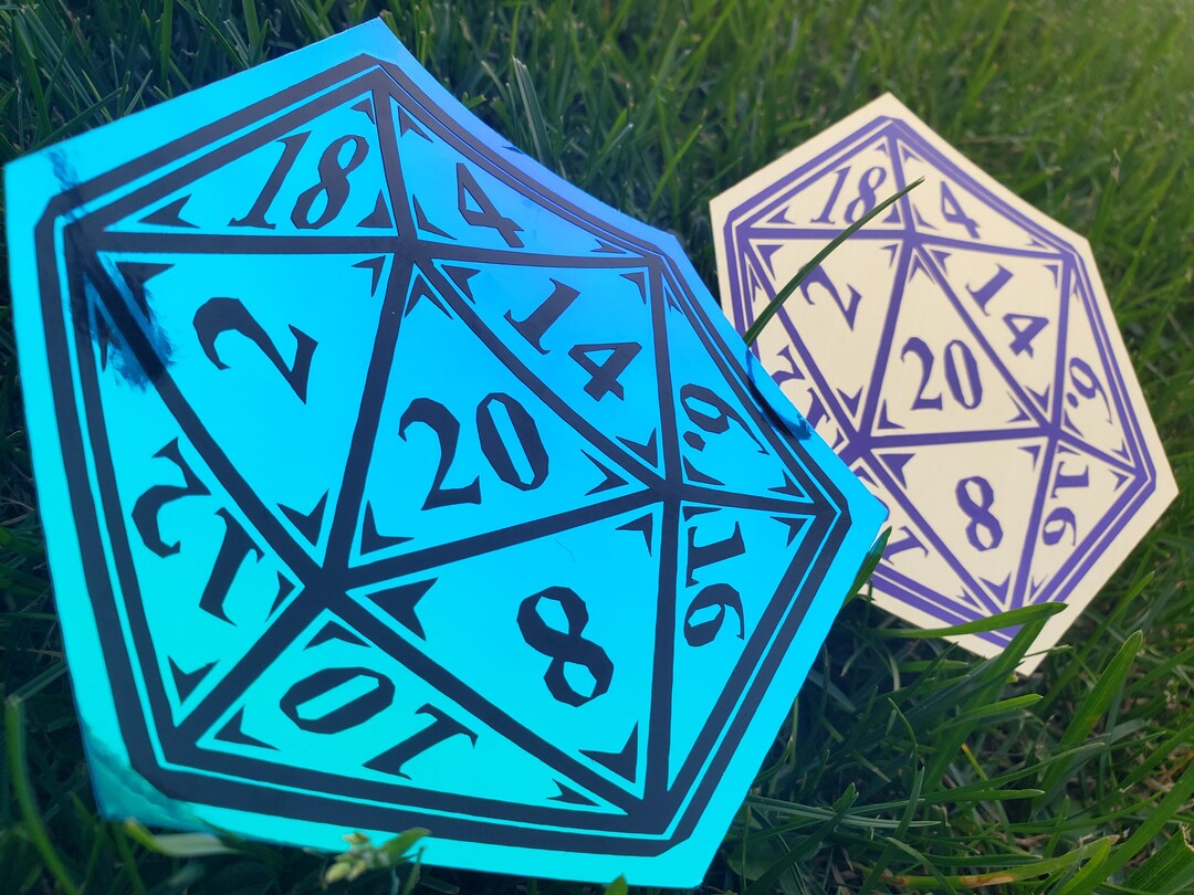 Holographic Custom D20 Vinyl | Hand Made Decal | Waterproof Sticker ...