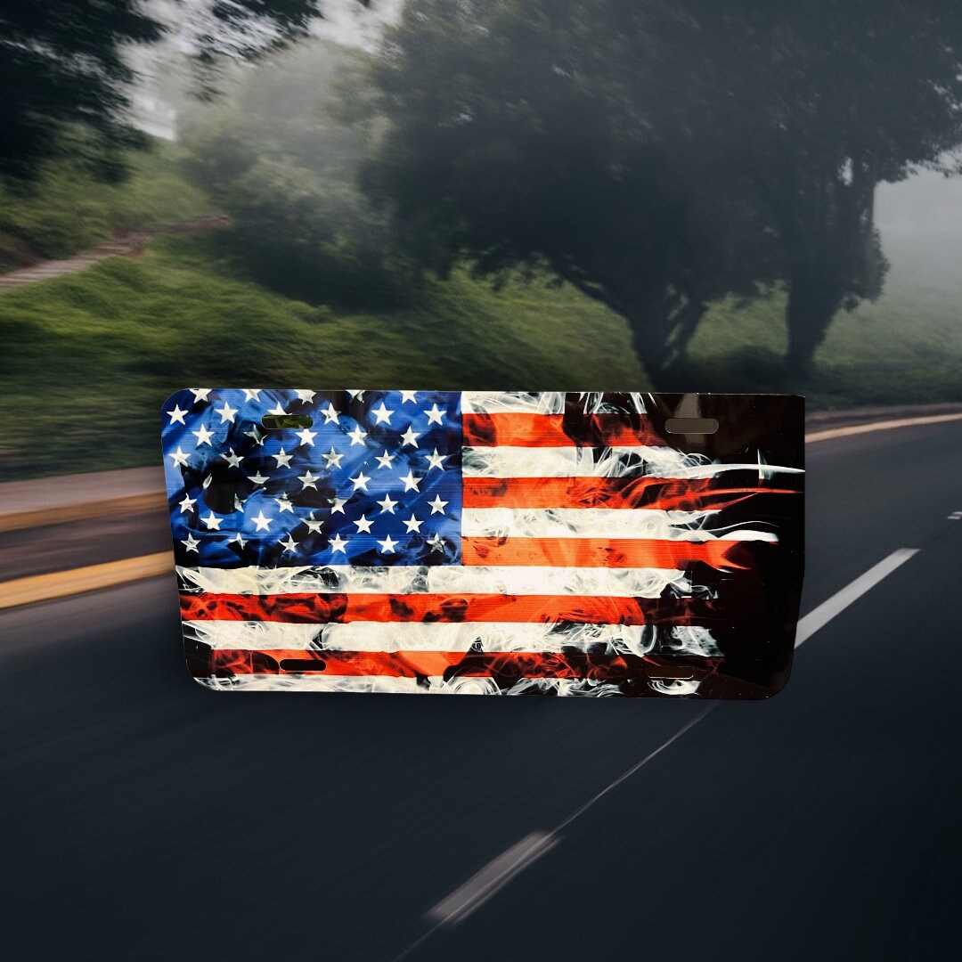 Custom Car Tag Car Plate American Flag Tag Car Accessory - Etsy