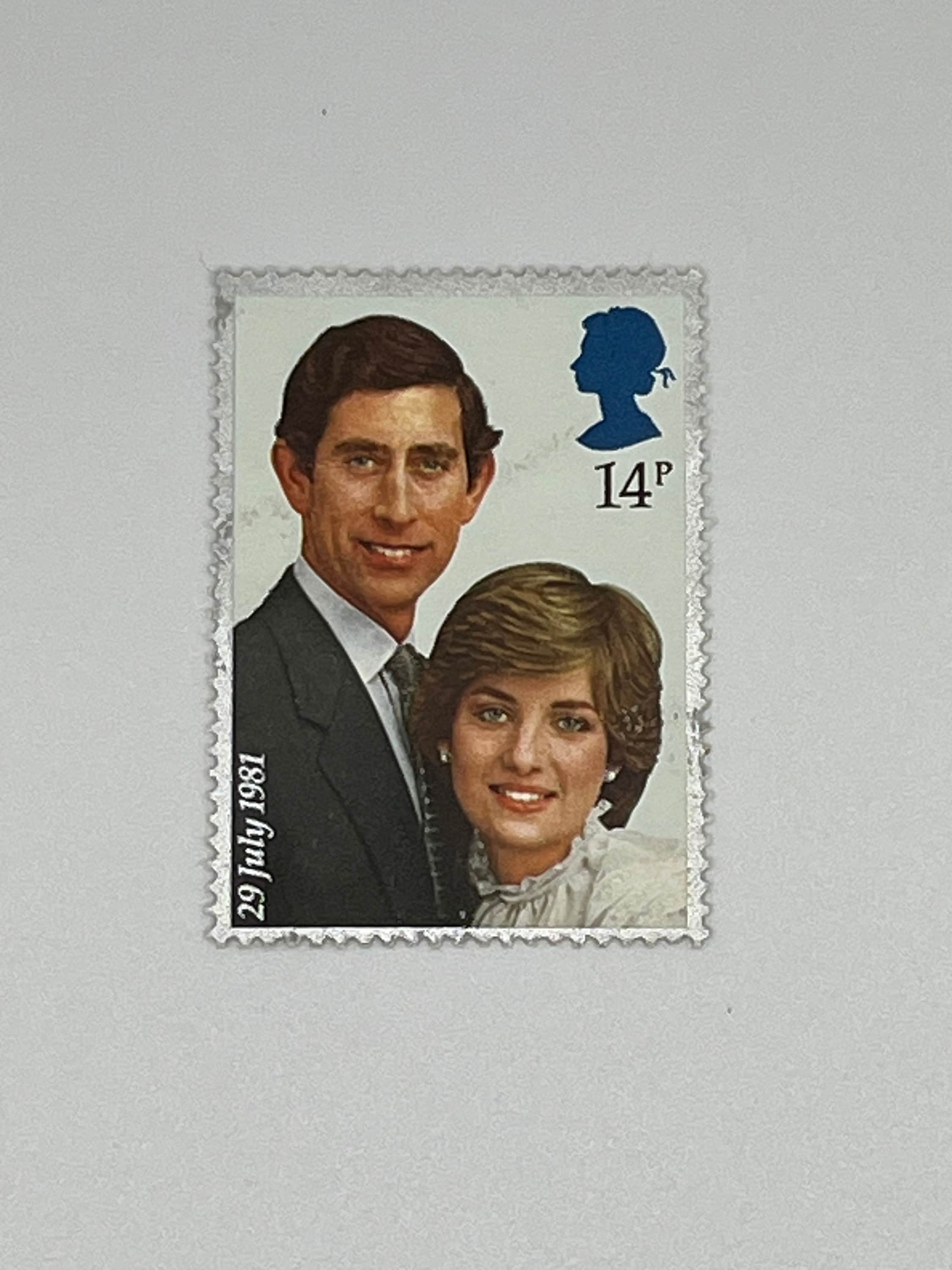 LOT OF 7 Charles and Diana 1981 Wedding Commemorative Stamps UK Mint ...