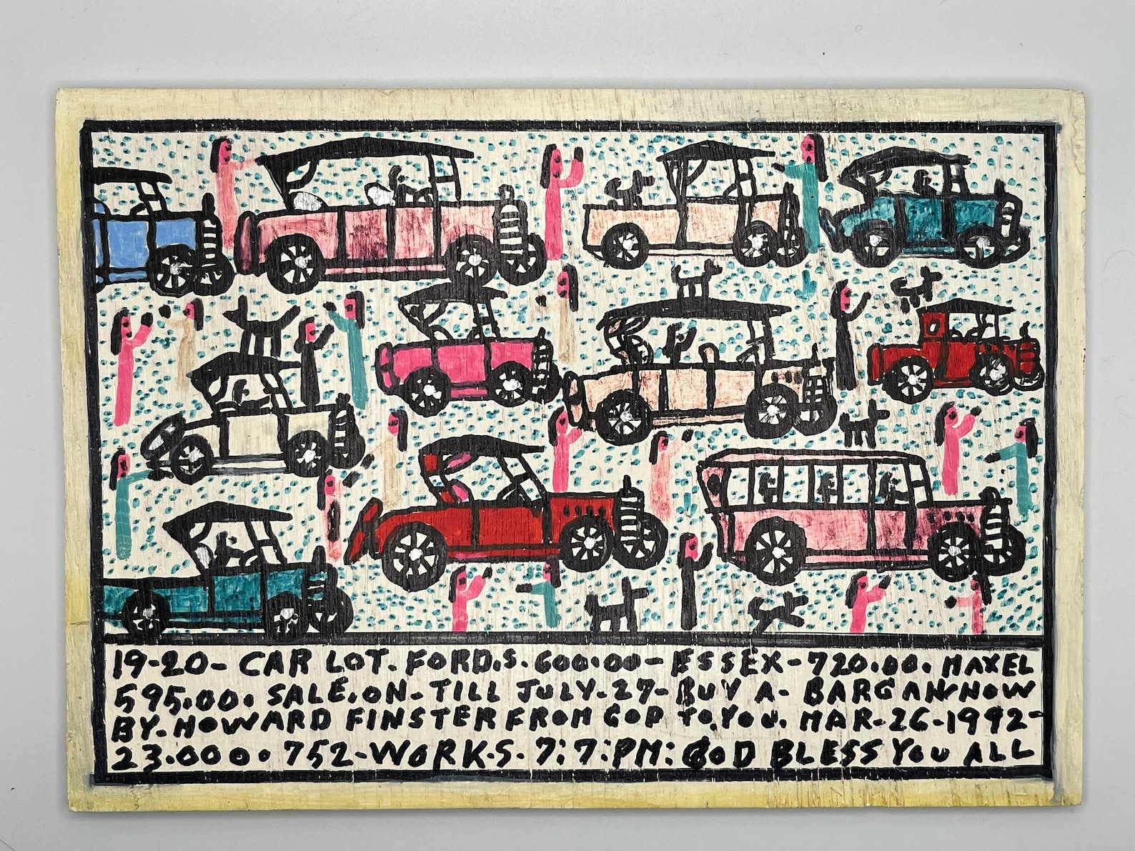 Reverend Howard Finster 1992 Original Wood Cut Out 1920's Cars - Etsy