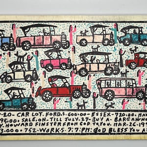 Reverend Howard Finster 1992 Original Wood Cut Out 1920's Cars - Etsy
