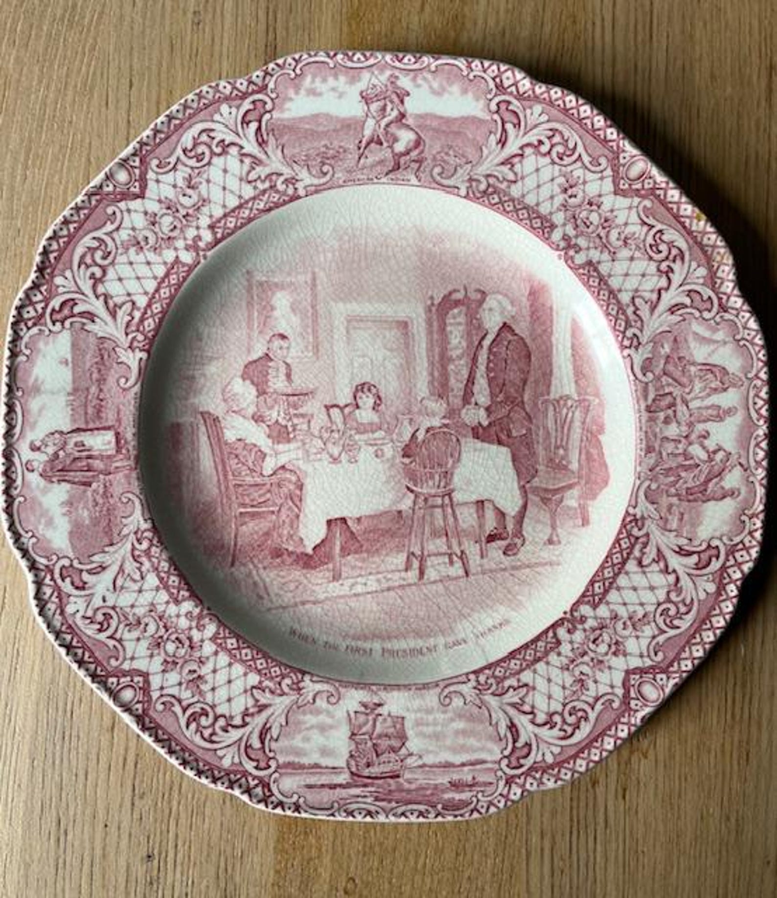 Colonial Times by Crown Ducal 10.5" Dinner Plates, 2 Different Designs ...