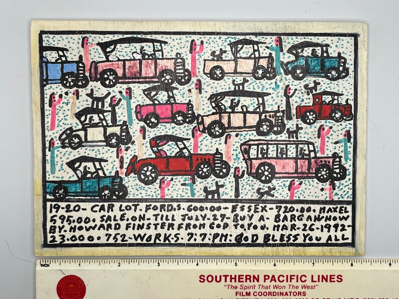 Reverend Howard Finster 1992 Original Wood Cut Out 1920's Cars - Etsy
