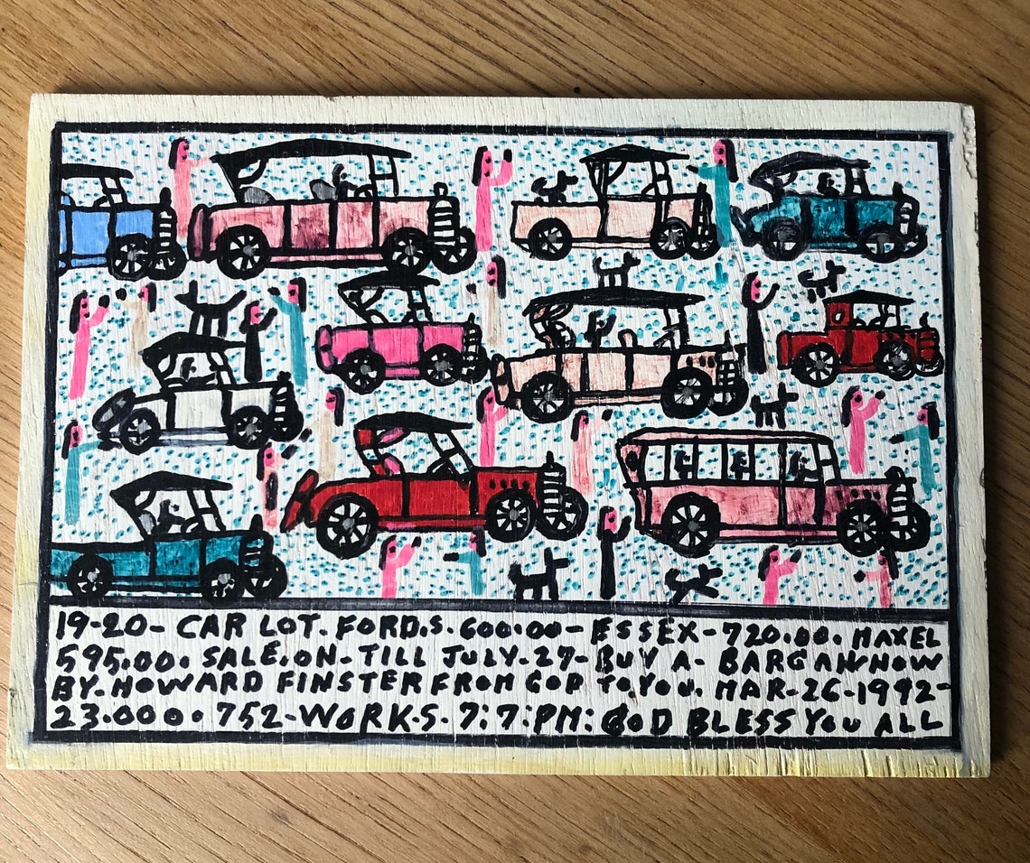 Reverend Howard Finster 1992 Original Wood Cut Out 1920's Cars - Etsy