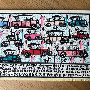 Reverend Howard Finster 1992 Original Wood Cut Out 1920's Cars - Etsy