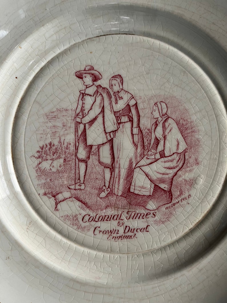 Colonial Times by Crown Ducal 10.5" Dinner Plates, 2 Different Designs ...