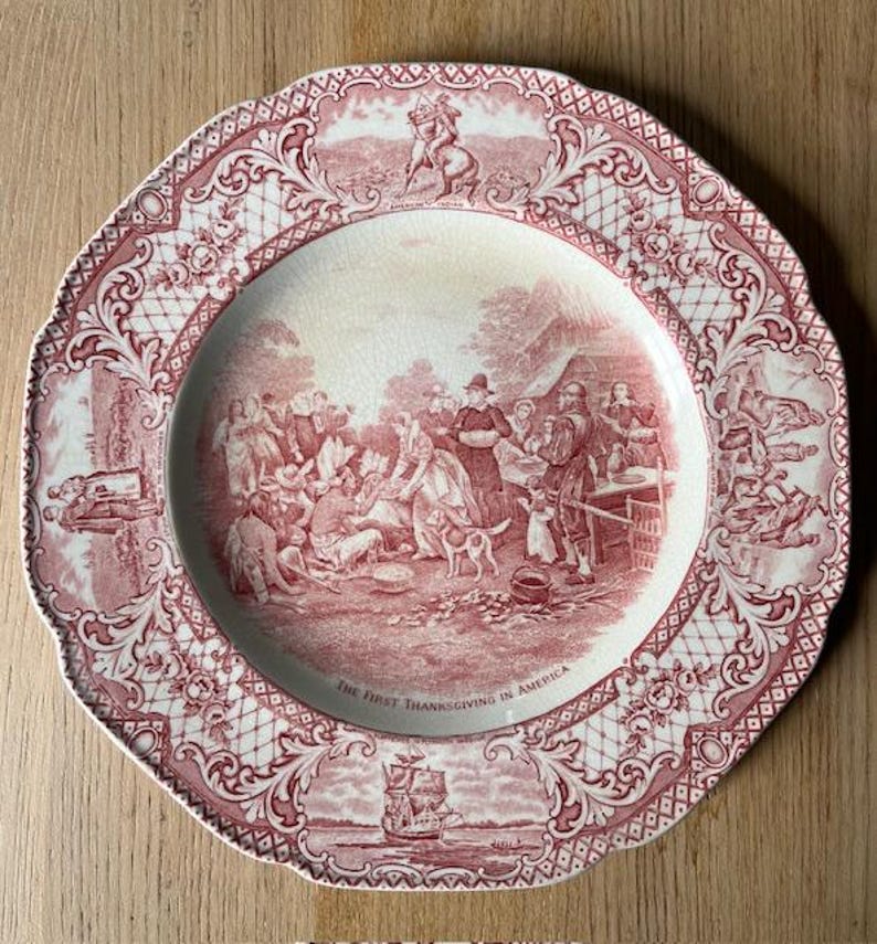 Colonial Times by Crown Ducal 10.5" Dinner Plates, 2 Different Designs ...