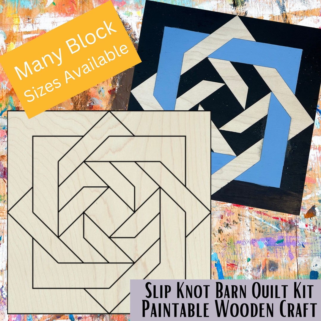 Slip Knot Wooden Barn Quilt Block, Classic Quilt Blocks, Interlocking ...