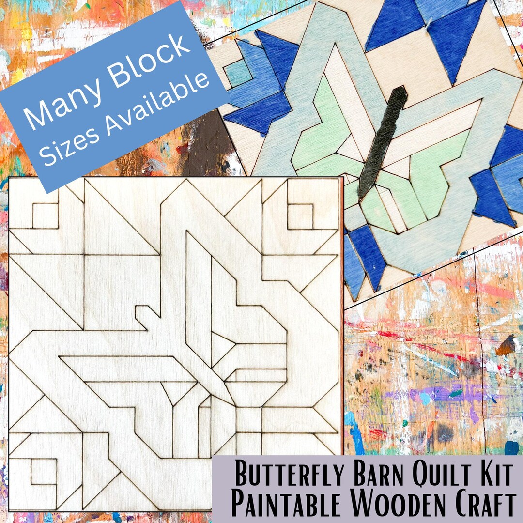 Butterfly Barn Quilt Block: Ready to Paint Craft Kit - Etsy